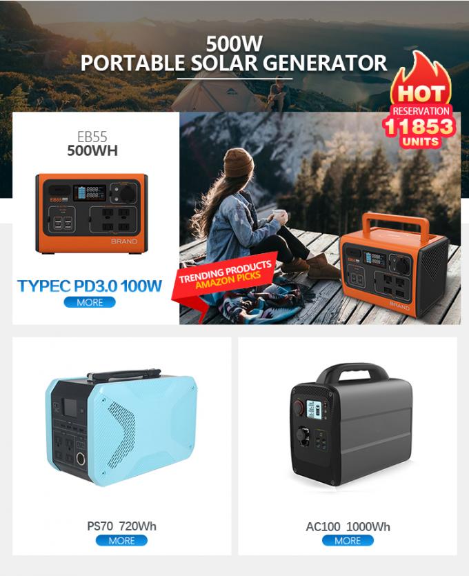 220V 50HZ Renewable Power Battery 500W Solar Battery Backup System